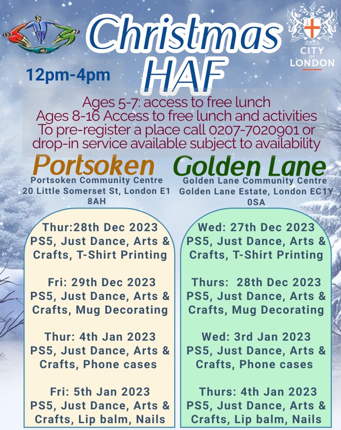 City Christmas HAF (Holiday Activity and Food Programme) - City of ...